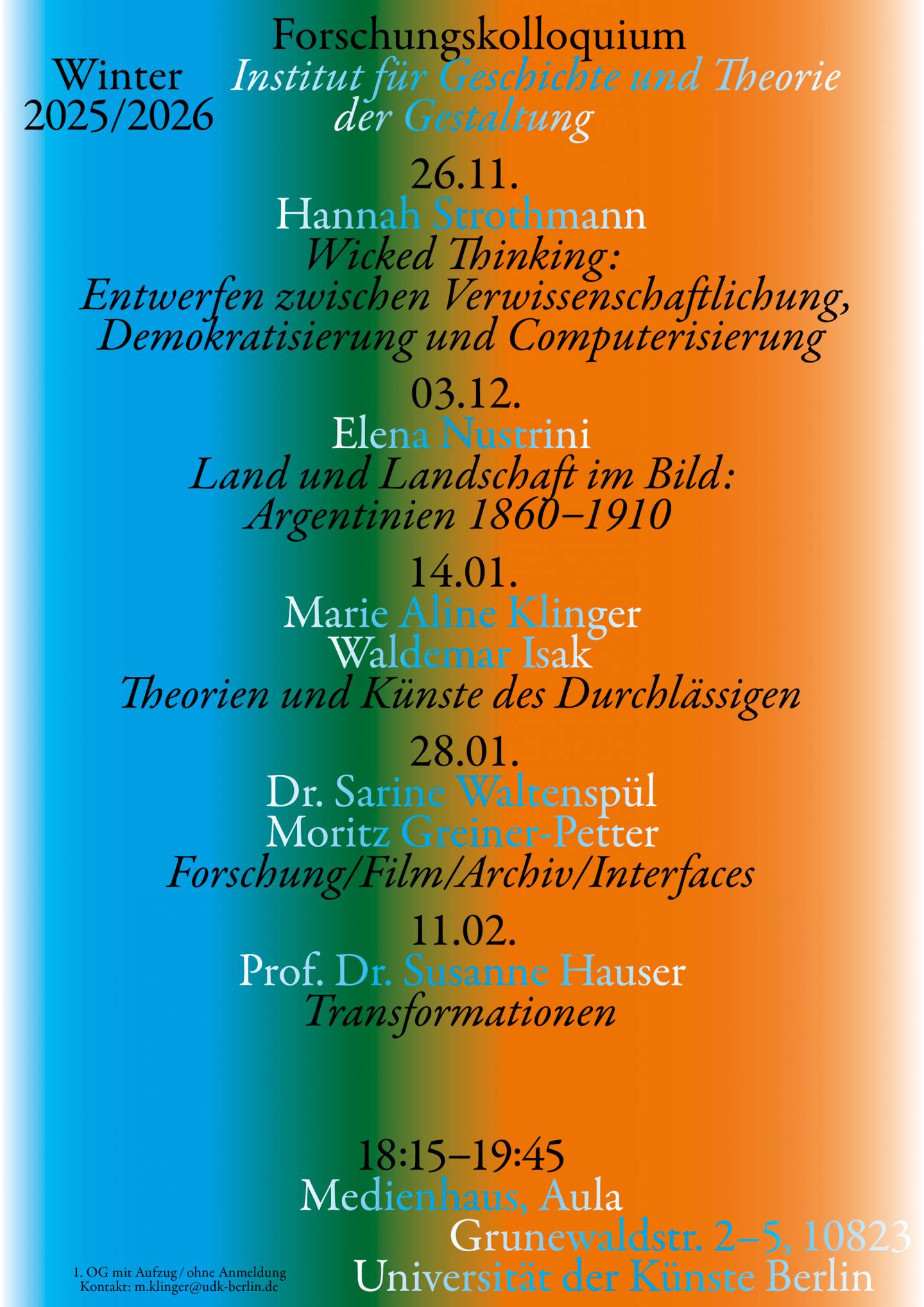 Forschungskolloquium – Universität der Künste Berlin